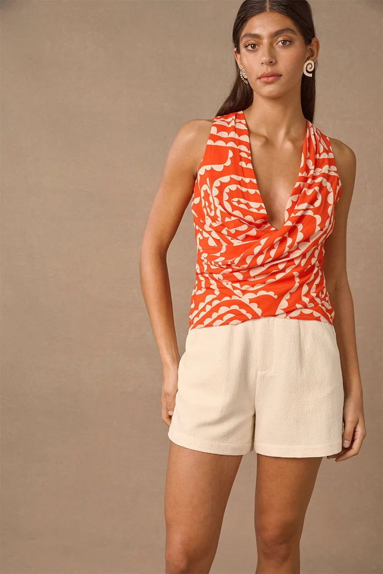 Tempo Print Top - Red Tempo Print – Designs With Love Currumbin